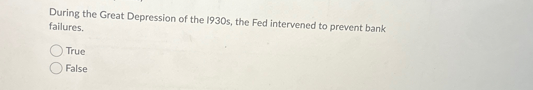 Solved During the Great Depression of the 1930 ﻿s, ﻿the Fed | Chegg.com
