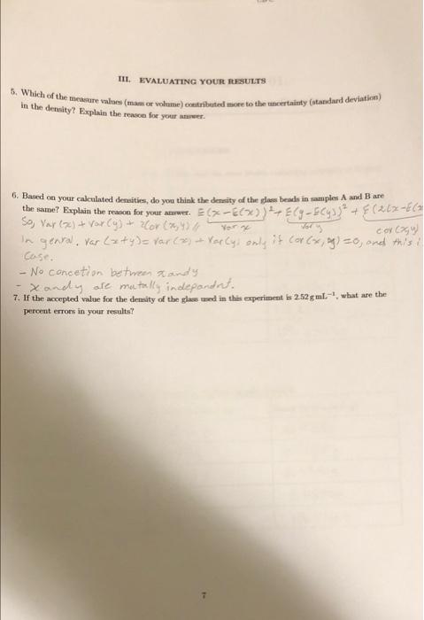 Solved LABORATORY REPORT No. 01: PRECISION, ACCURACY AND | Chegg.com