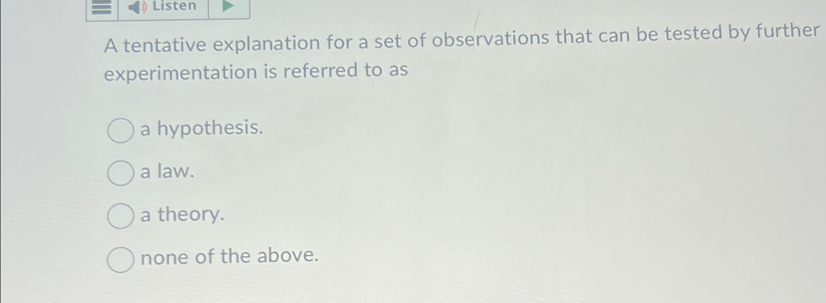 Solved A tentative explanation for a set of observations | Chegg.com