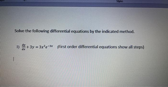 Solved Solve the following differential equations by the | Chegg.com