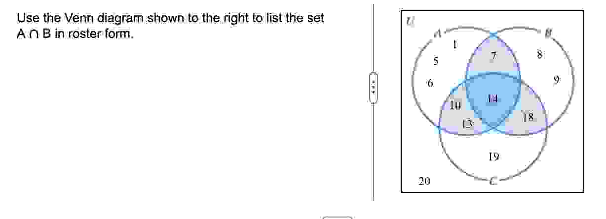 Solved Use the Venn diagram shown to the right to list the | Chegg.com