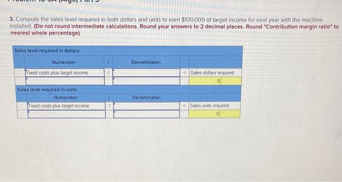 Solved Required information Problem 18-3A (Algo) Break-even | Chegg.com
