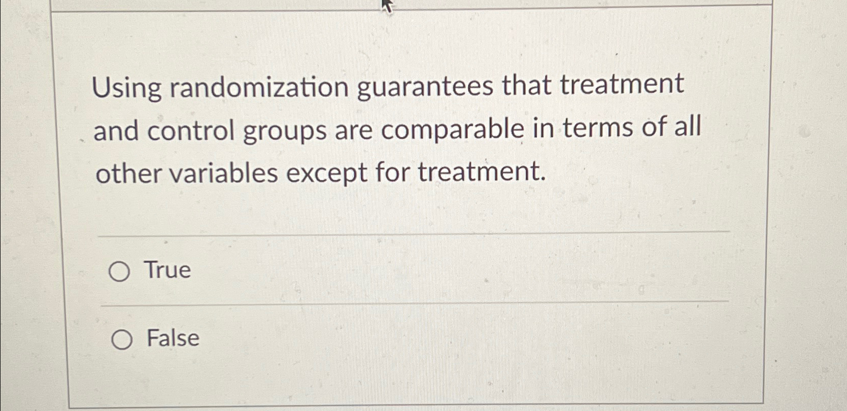 Solved Using randomization guarantees that treatment and | Chegg.com