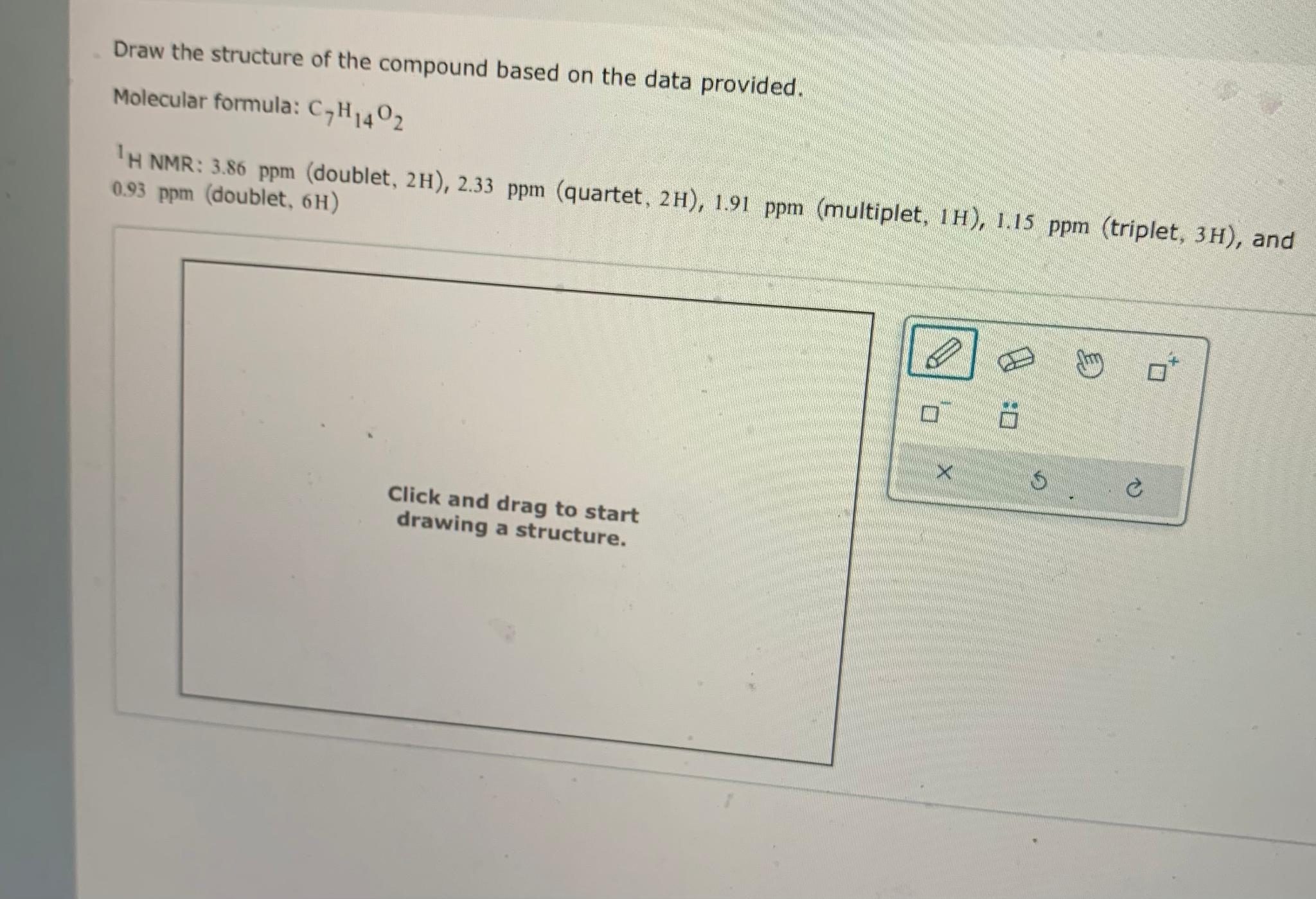 Solved Draw the structure of the compound based on the data | Chegg.com