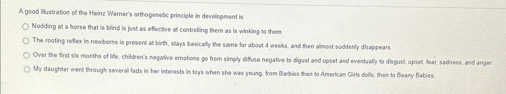 Solved A good illustration of the Heinz Werner's | Chegg.com