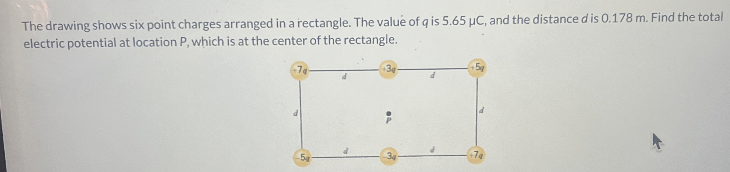Solved The drawing shows six point charges arranged in a | Chegg.com
