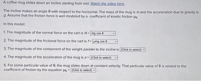 Solved A coffee mug slides down an incline starting from | Chegg.com