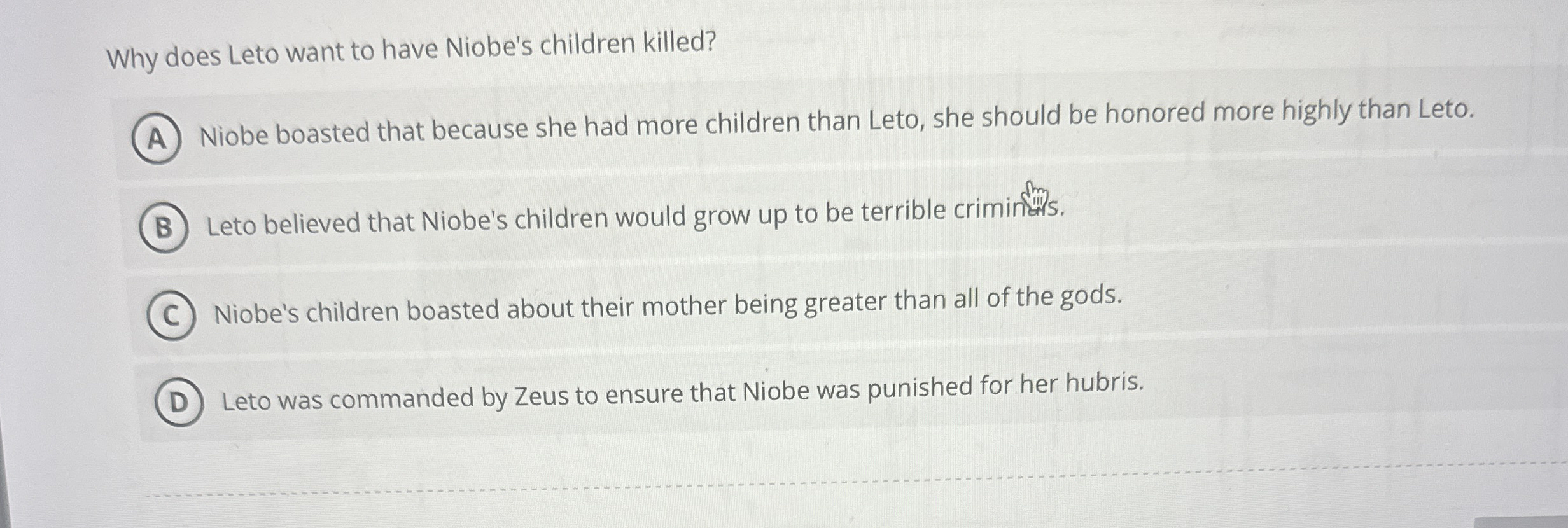 Solved Why does Leto want to have Niobe's children | Chegg.com