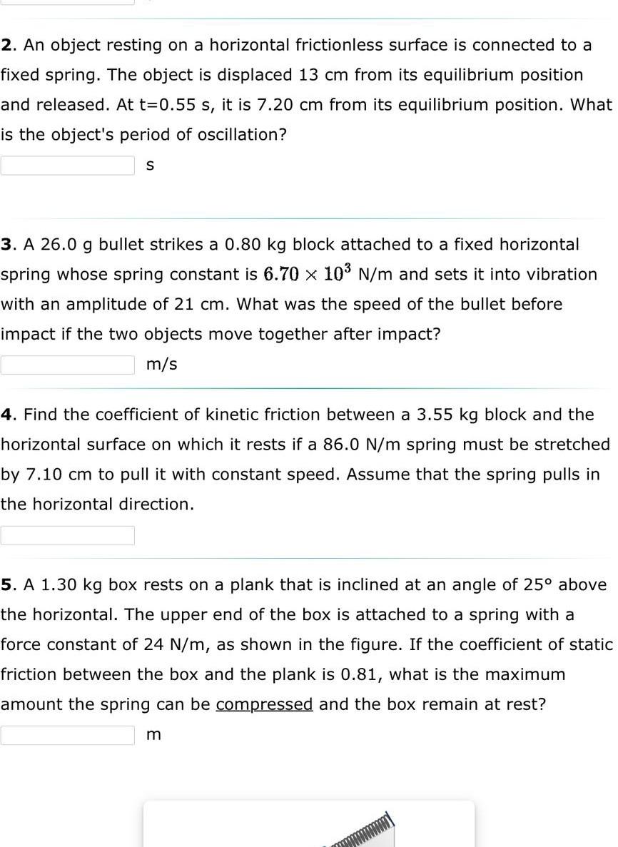 Solved 2. An object resting on a horizontal frictionless | Chegg.com