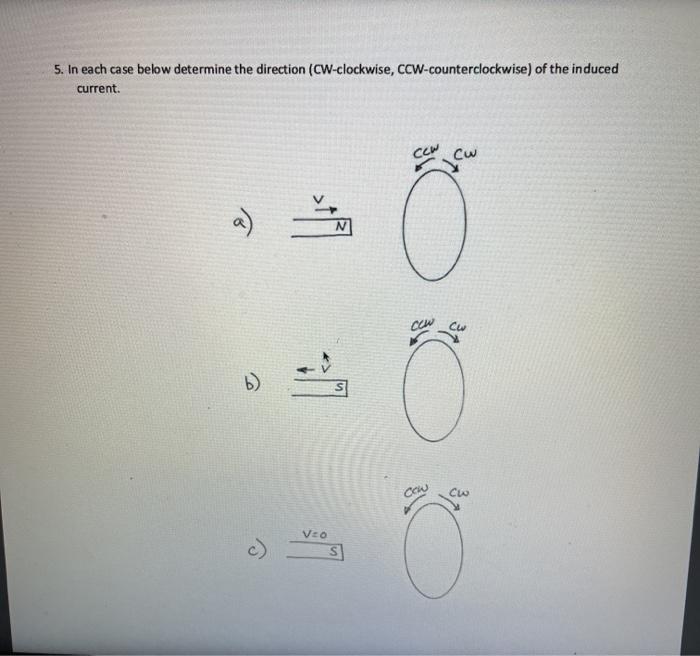 Solved 5. In each case below determine the direction | Chegg.com