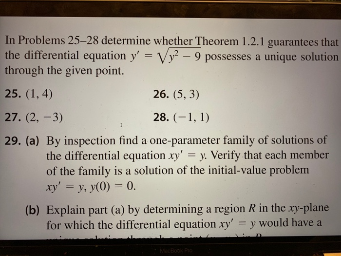 Solved In Problems 25–28 determine whether Theorem 1.2.1 | Chegg.com