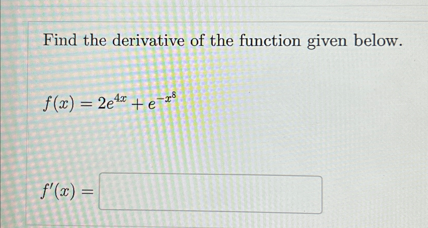 Solved Find the derivative of the function given | Chegg.com