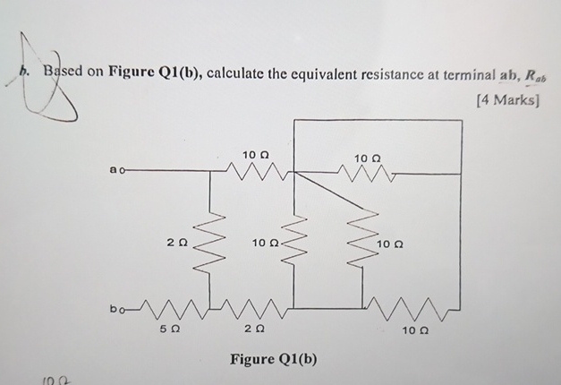Solved b. ﻿Based on Figure Q1(b), ﻿calculate the equivalent | Chegg.com