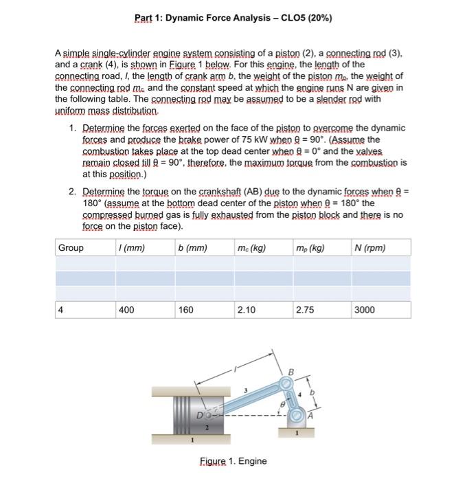 Solved A simple single-cylinder engine system consisting of | Chegg.com