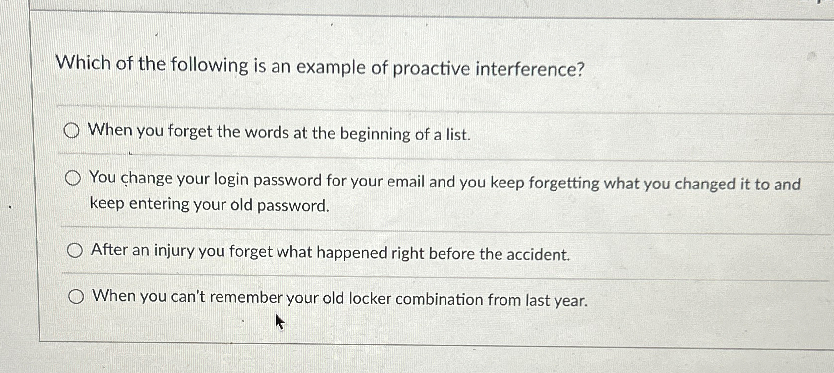 Solved Which of the following is an example of proactive | Chegg.com