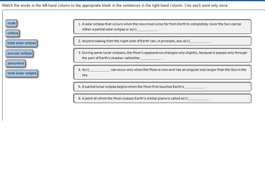 Solved Match the words in the left-hand column to the | Chegg.com