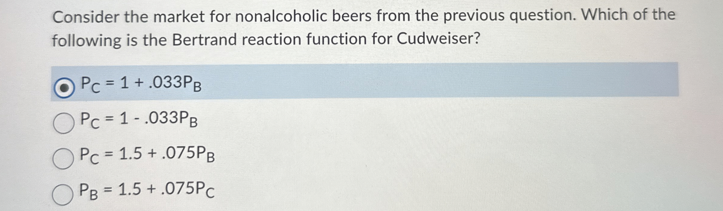 Solved Consider the market for nonalcoholic beers from the | Chegg.com