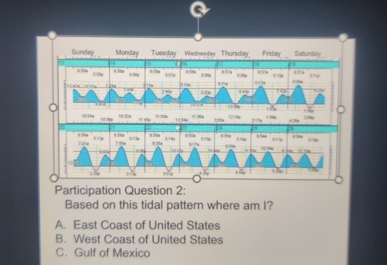 Solved Participation Question 2:Based on this tidal pattern | Chegg.com