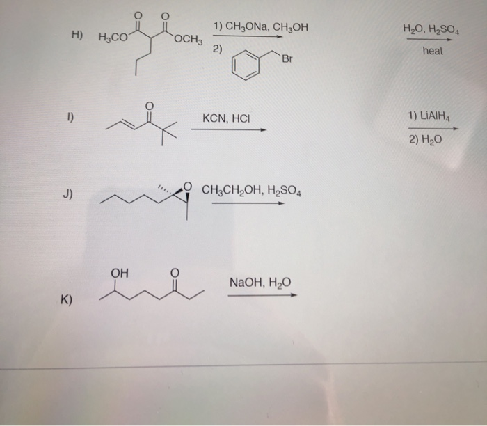 Solved L OCH "CHONA, CHOM 1) CH3ON, CH3OH H) -OCH3 2 H,O, | Chegg.com