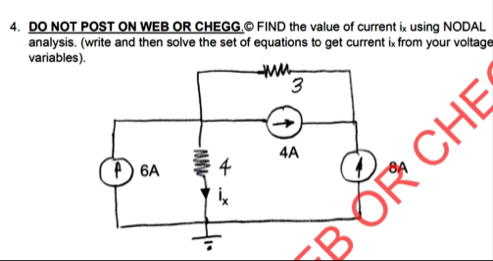 Solved FIND the value of current ix using NODAL analysis. | Chegg.com