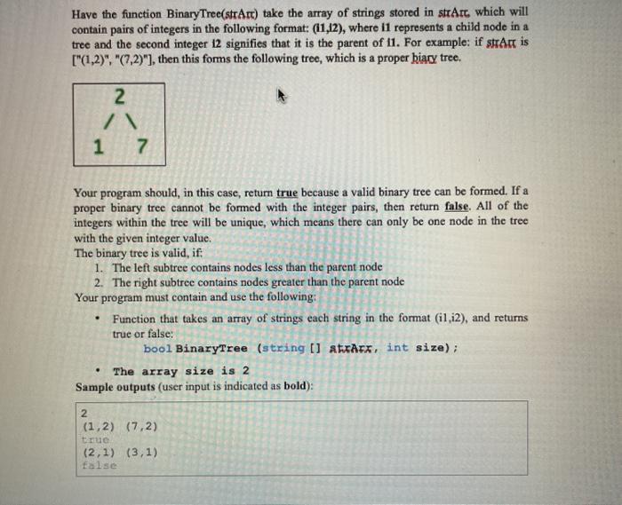 Solved Have the function Binary Tree(strArt) take the array | Chegg.com