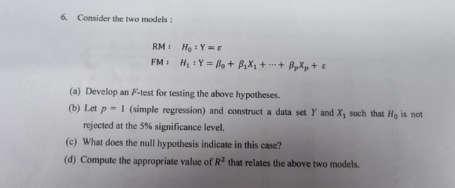 Solved Consider the two models | Chegg.com