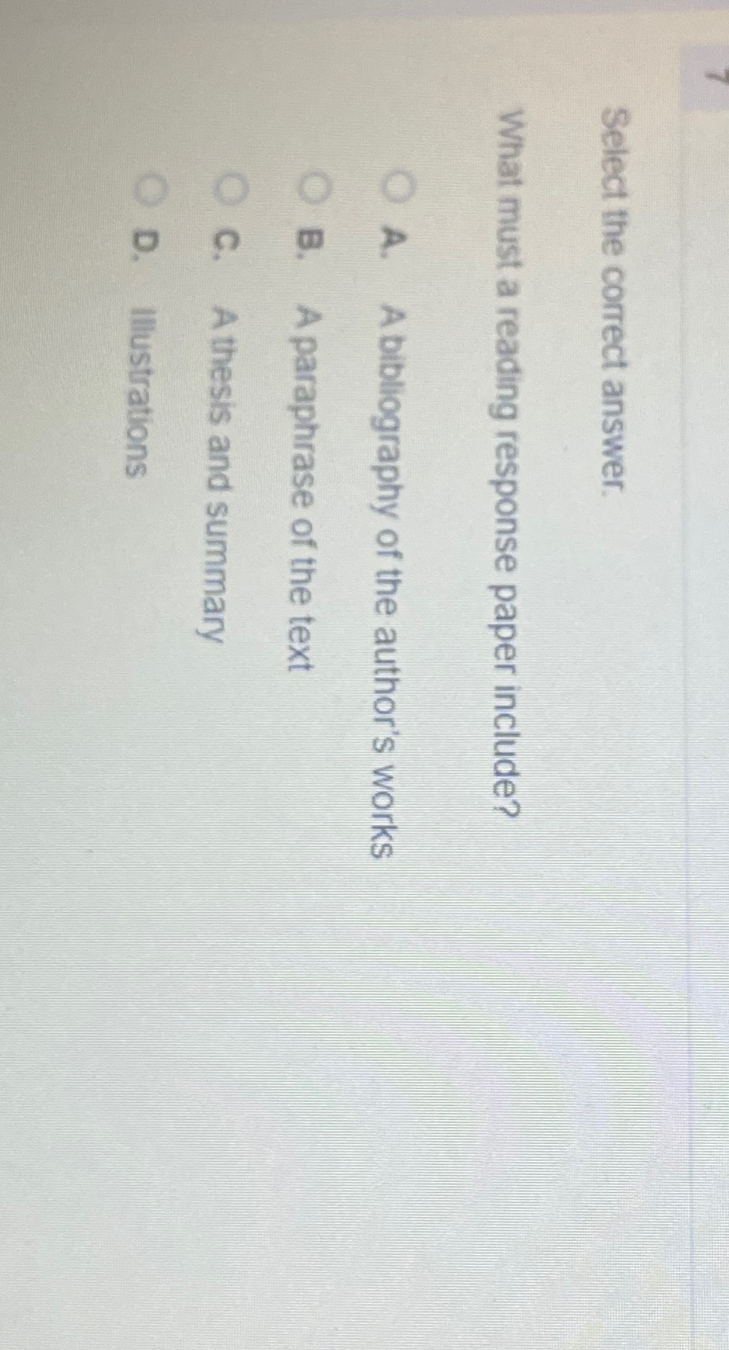 Solved Select the correct answer.What must a reading | Chegg.com