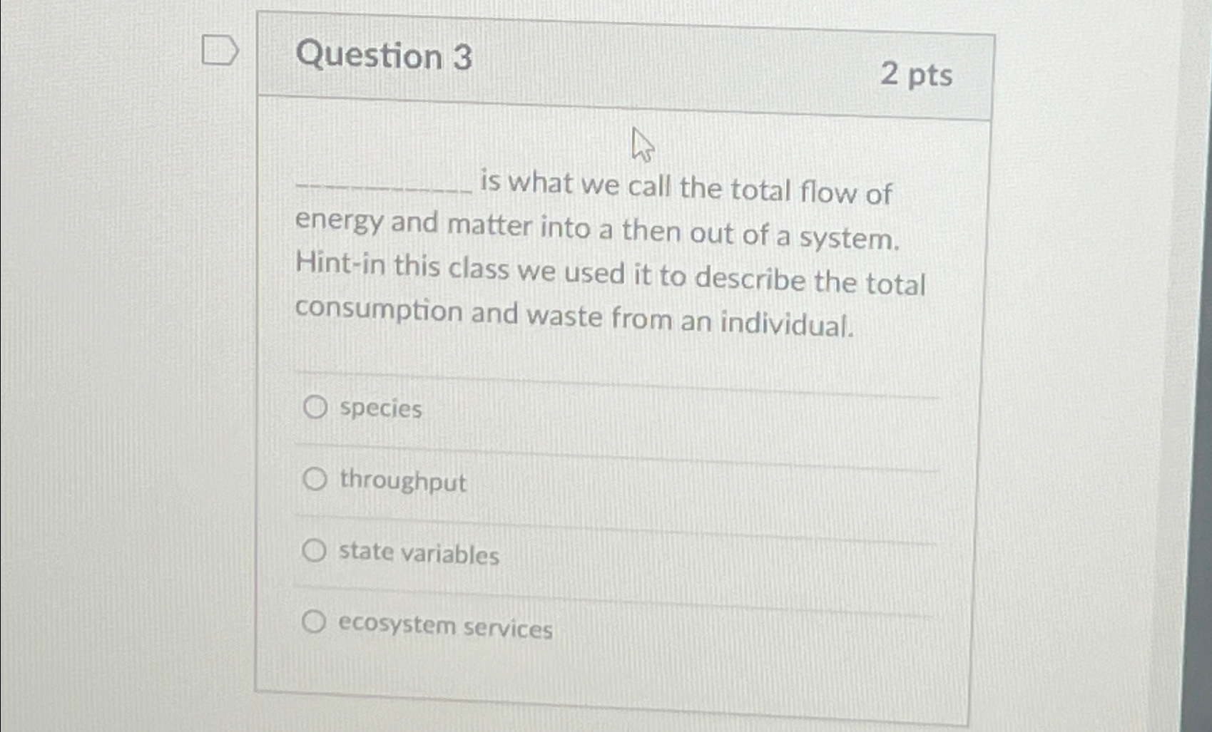 Solved Question 32 ﻿ptsis what we call the total flow of | Chegg.com