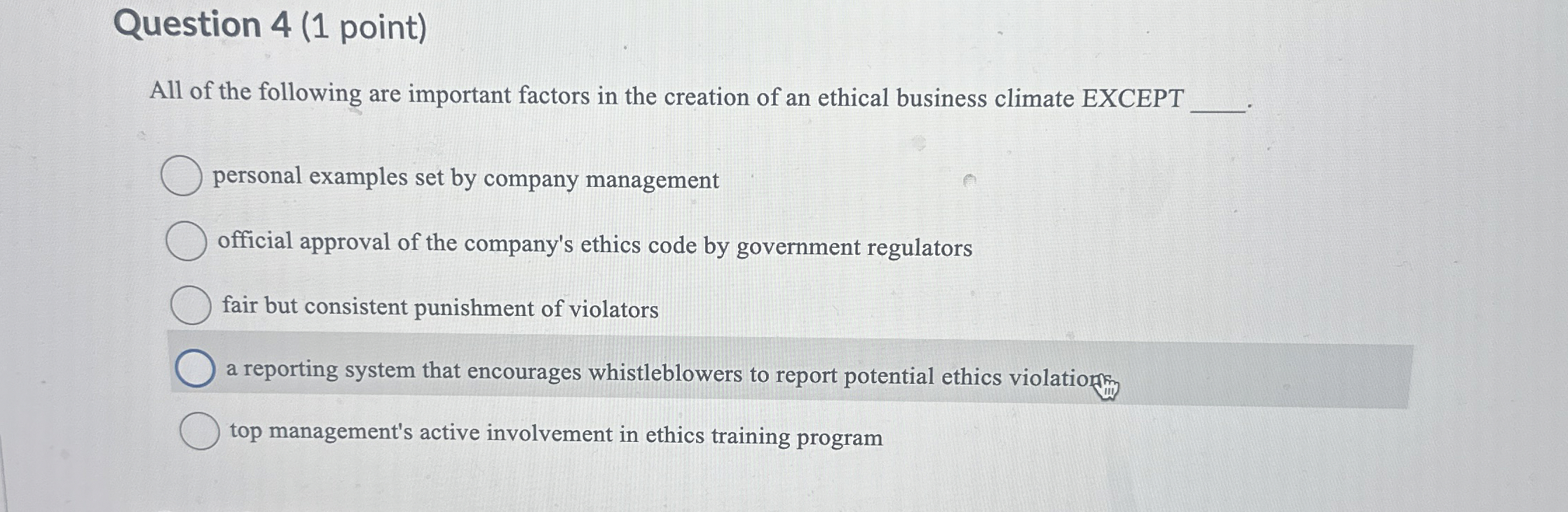 Solved Question 4 (1 ﻿point)All of the following are | Chegg.com