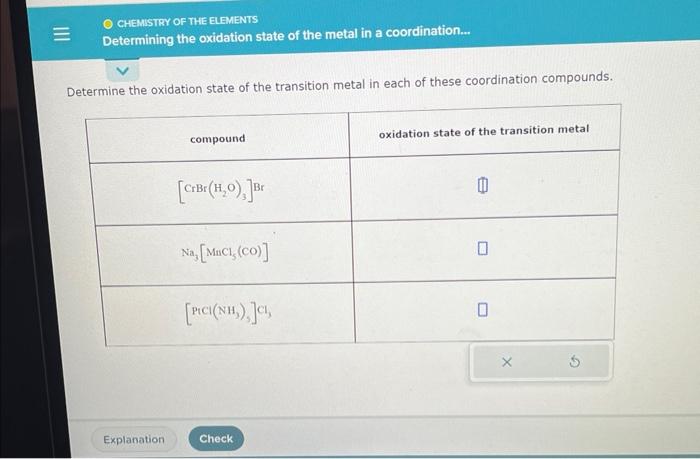 [solved] Determine The Oxidation State Of The Transition M