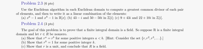 Solved Problem 23 6 Pts Use The Euclidean Algorithm In 9320