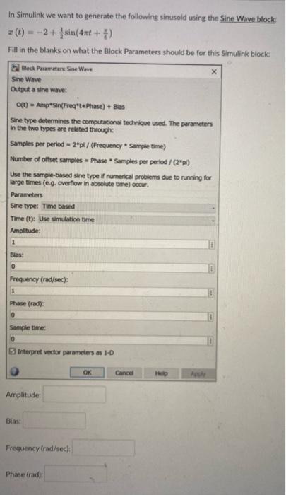 Solved In Simulink we want to generate the following | Chegg.com
