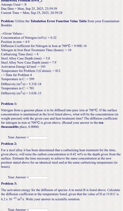 Solved Attemps Used =/8 Due Date = Mon, Sep 25, 2023, | Chegg.com