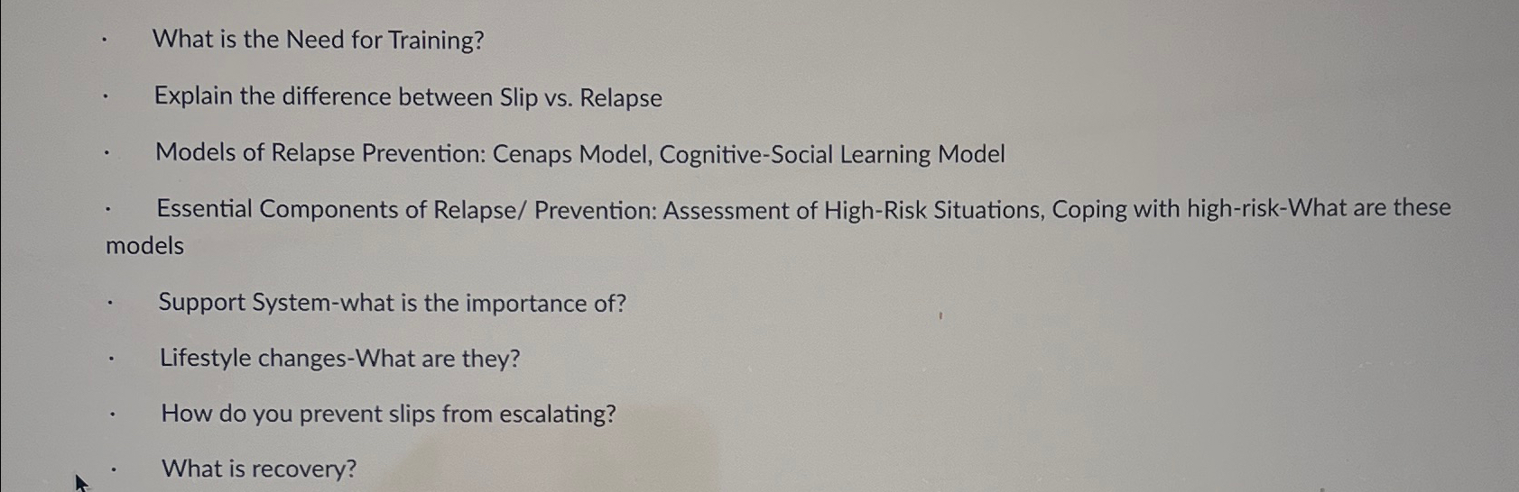 Solved What is the Need for Training?Explain the difference | Chegg.com