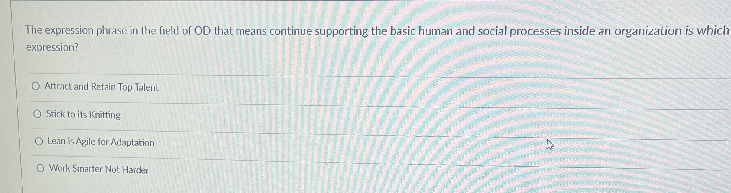 Solved The expression phrase in the field of OD that means | Chegg.com