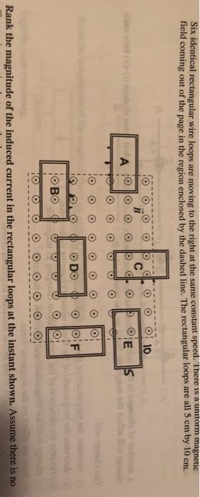 Solved Six identical rectangular wire loops are moving to | Chegg.com