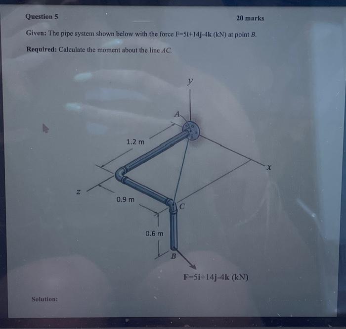 Solved Question 5 Given: The pipe system shown below with | Chegg.com