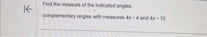 Solved Find The Measure Of The Indicated Angles