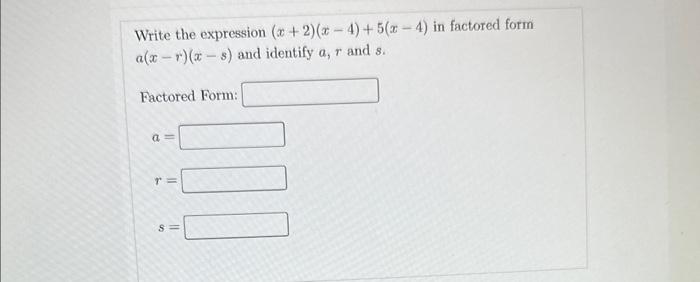 Solved Write the expression x2+2x−15 in factored form | Chegg.com