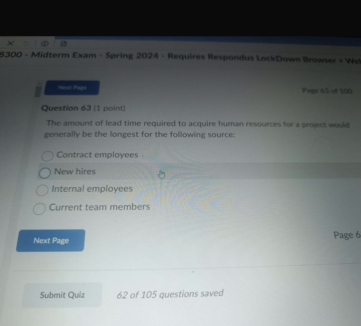 Solved Question 63 (1 ﻿point)The amount of lead time | Chegg.com