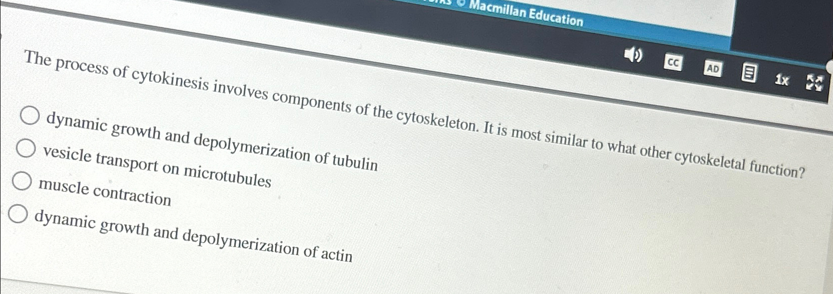 Solved The process of cytokinesis involves components of the | Chegg.com