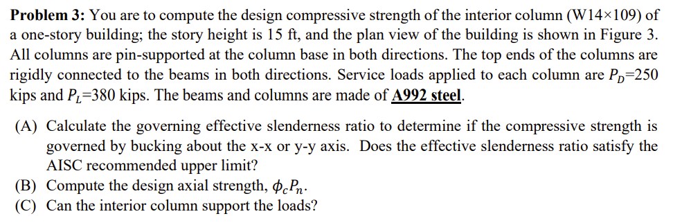 Solved Problem 3: You are to compute the design compressive | Chegg.com