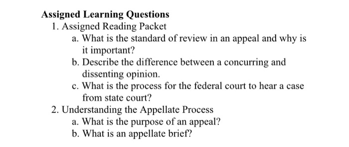 Assigned Learning Questions 1. Assigned Reading | Chegg.com