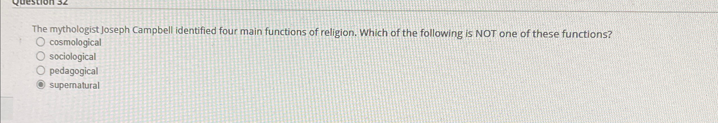 Solved The mythologist Joseph Campbell identified four main | Chegg.com