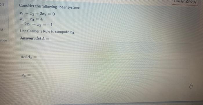 Solved Consider the following linear system: | Chegg.com