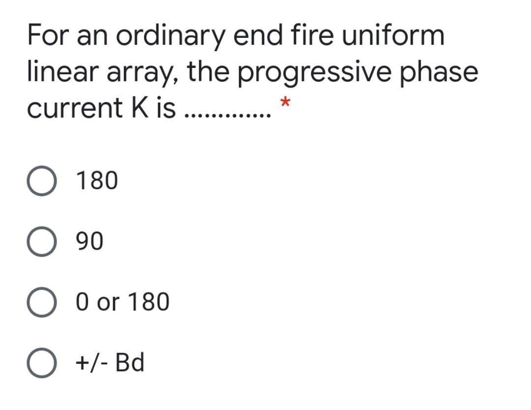 Solved For an ordinary end fire uniform linear array, the | Chegg.com