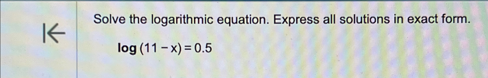 Solved Solve the logarithmic equation. Express all solutions | Chegg.com