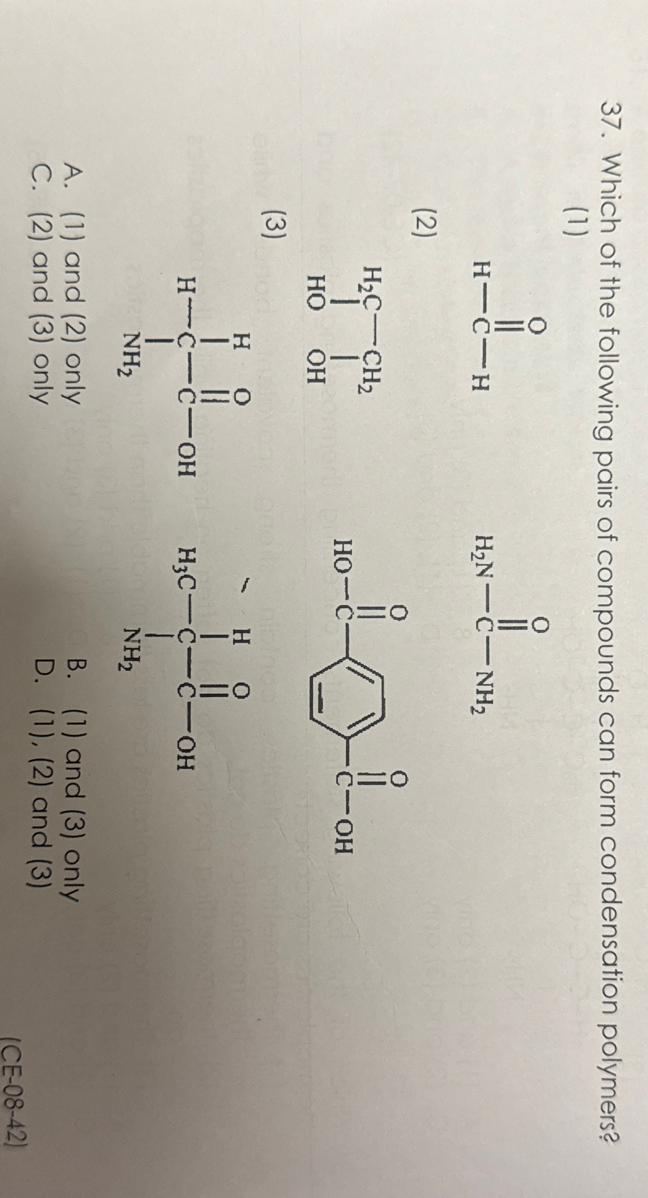 Solved Which of the following pairs of compounds can form | Chegg.com