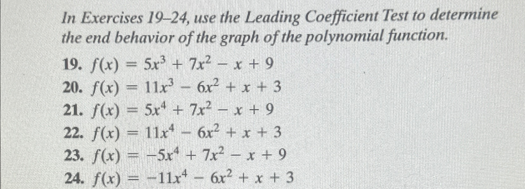 Solved In Exercises 19,22,23 , ﻿use the Leading Coefficient | Chegg.com