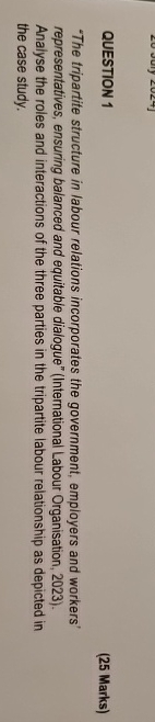 Solved QUESTION 1(25 ﻿Marks)"The tripartite structure in | Chegg.com